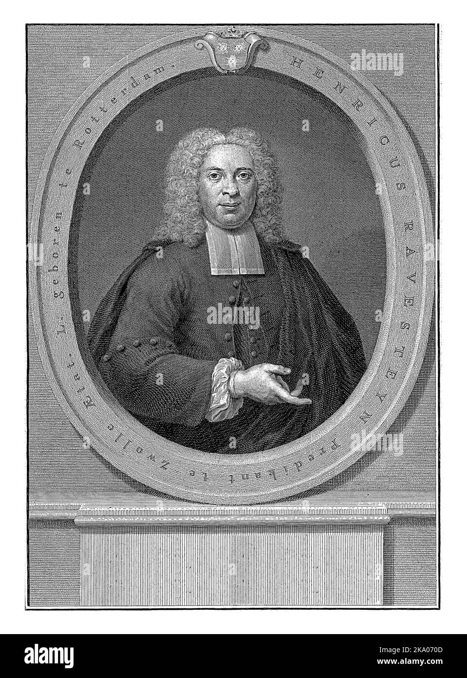 Portrait of Hendrik Ravesteijn, Jacob Houbraken, after Hendrik van den ...