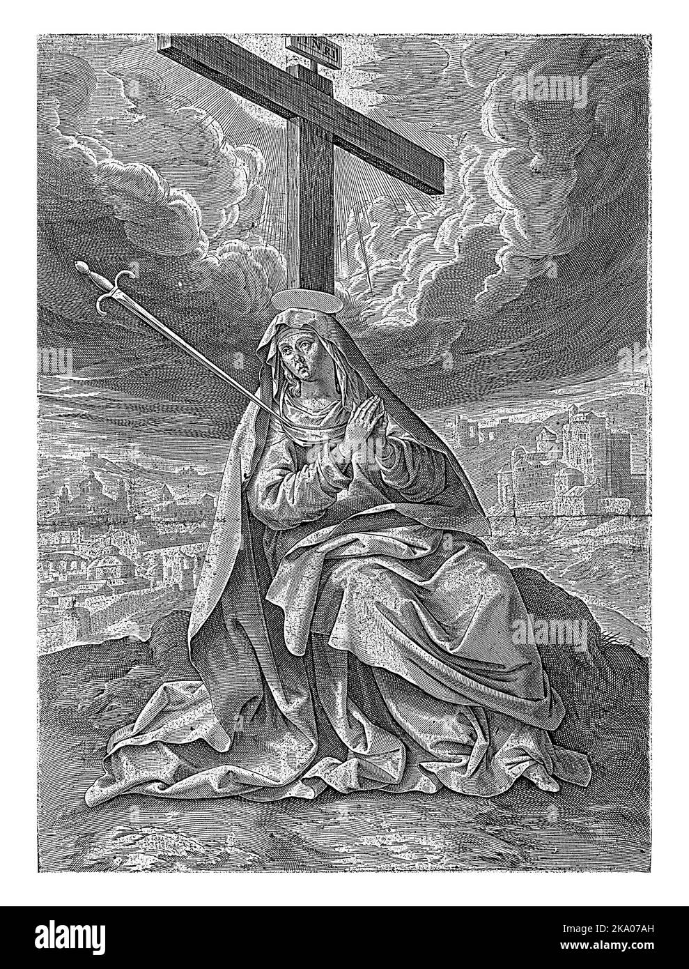 Mary as Mater Dolorosa, Antonie Wierix (II), after Maerten de Vos, 1584 ...