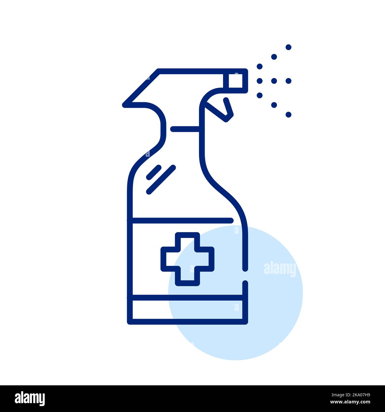 Desinfectant spray bottle. Pixel perfect, editable stroke line icon ...