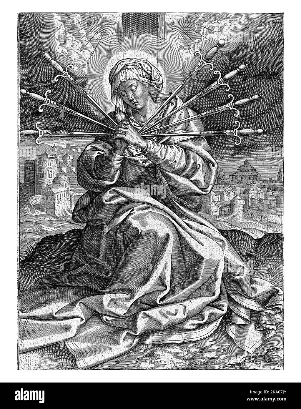 Praying in catholic church painting Cut Out Stock Images & Pictures - Alamy