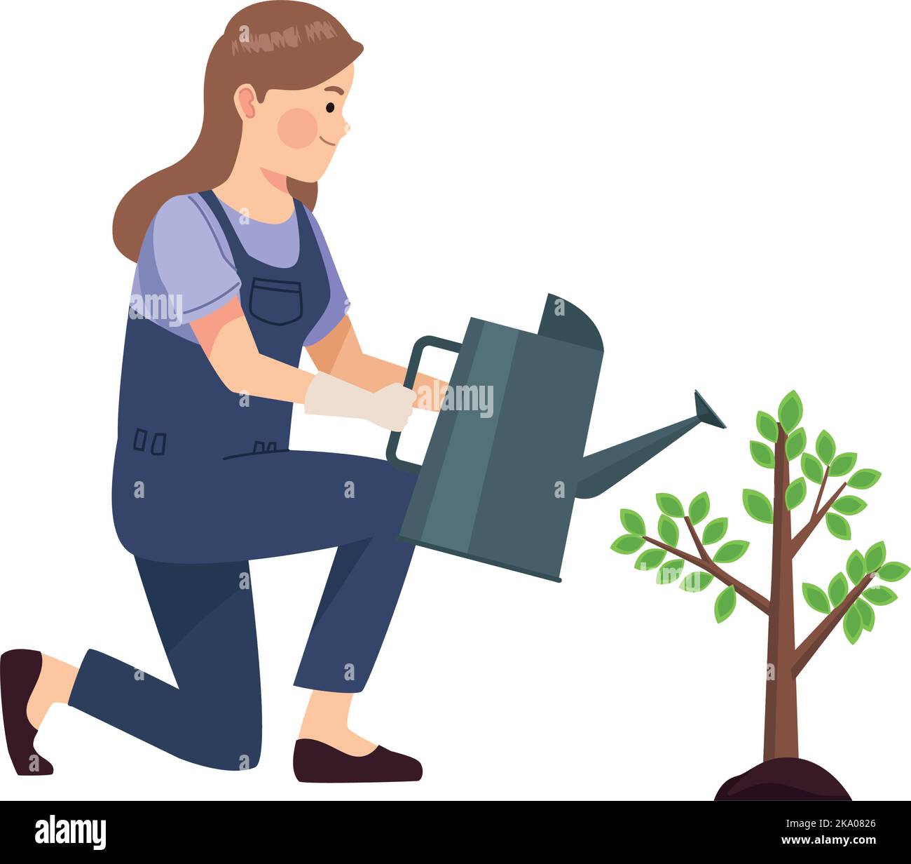 female farmer with sprinkler Stock Vector Image & Art - Alamy
