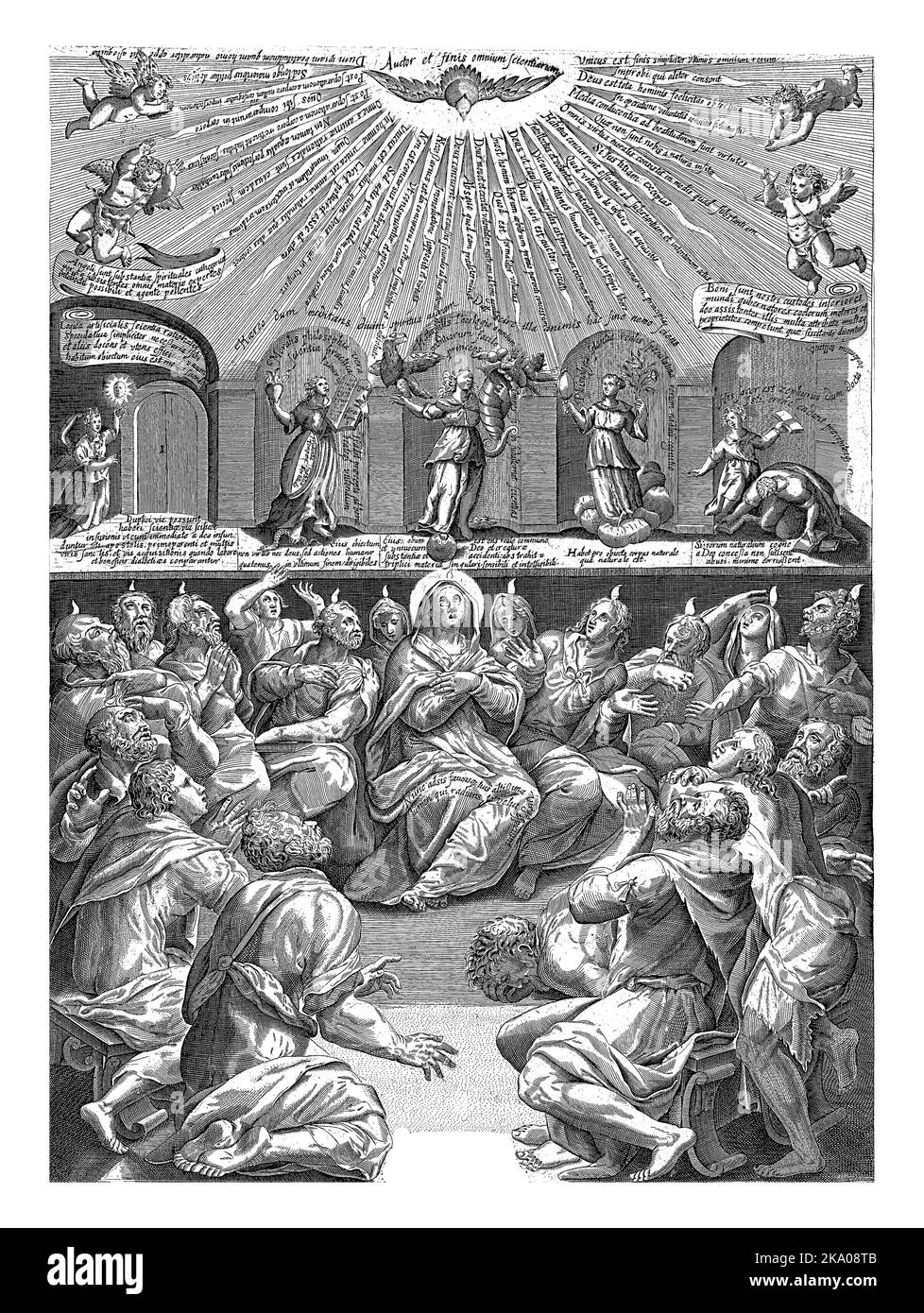 Outpouring of the Holy Spirit, Jacob van der Heyden, after Cornelis ...