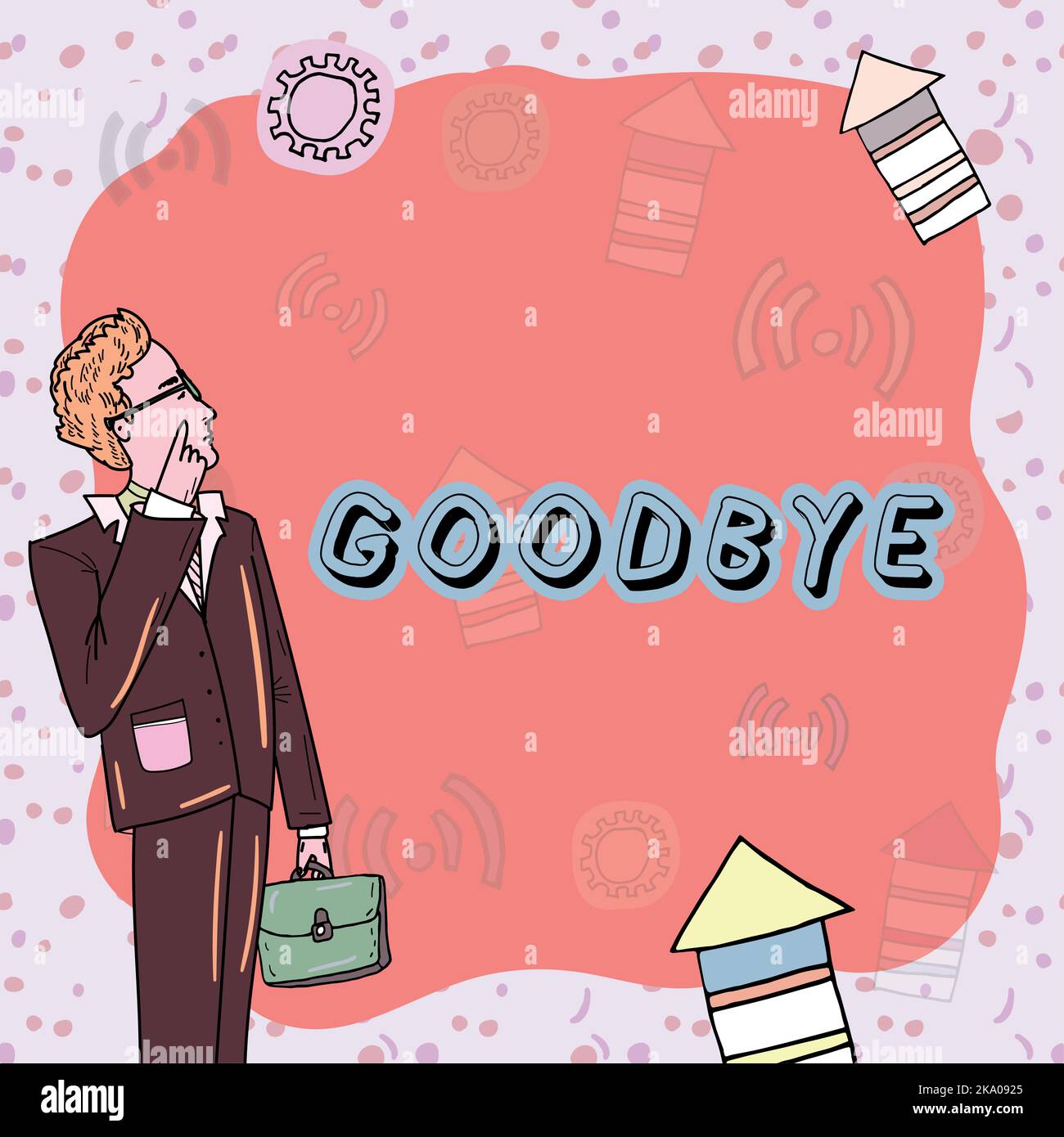 Writing displaying text Goodbye. Word for the words or actions that are ...