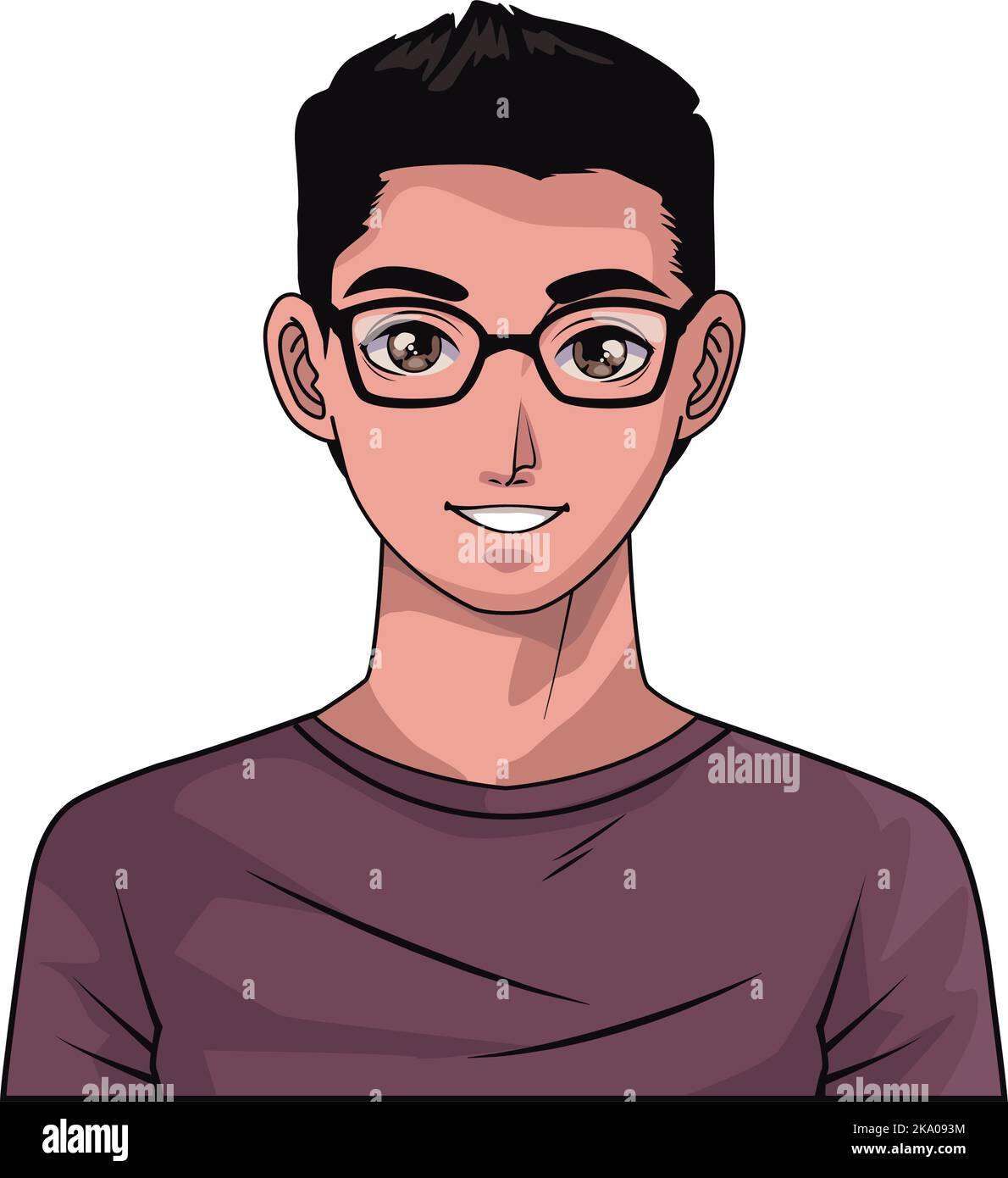 young man wearing eyeglasses Stock Vector Image & Art - Alamy