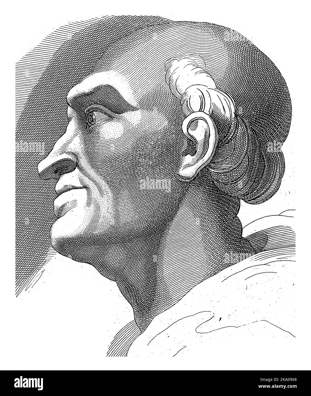 Study of a man's head with tonsure Stock Photo - Alamy