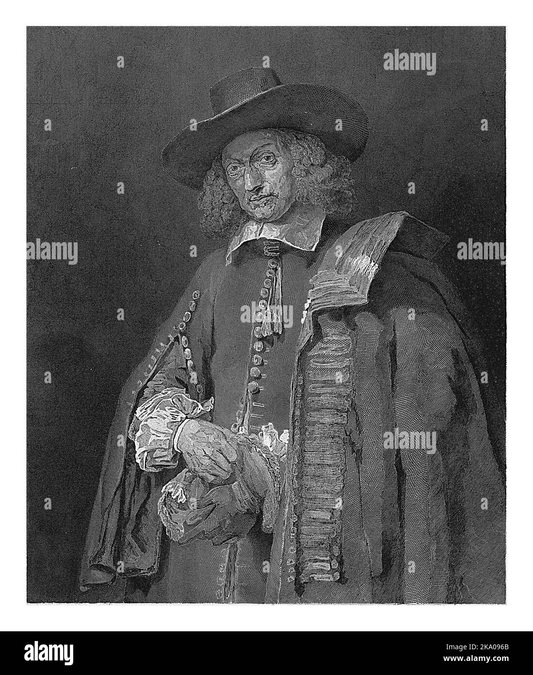 Portrait of Jan Six, Johann Wilhelm Kaiser (I), after Rembrandt van ...