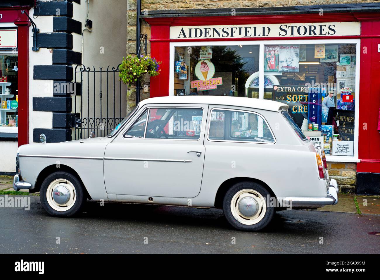 Austin A40 outside Aidensfield Stores as in TVs Heartbeat, Goathland ...