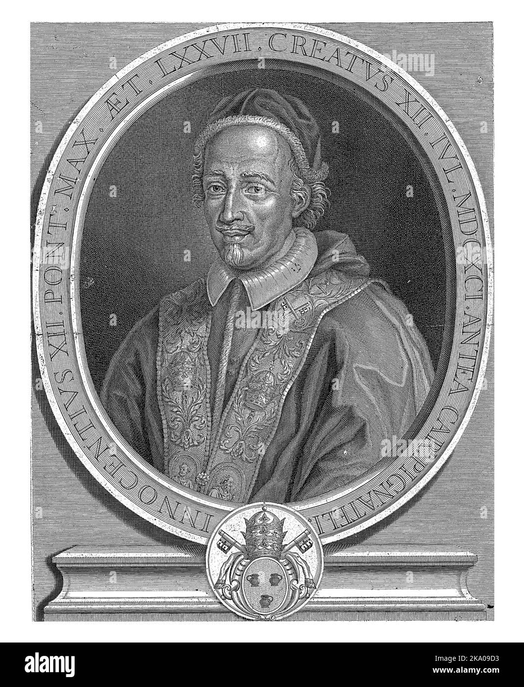 Portrait of Innocent XII in oval frame, Simon Thomassin, 1665 - 1733 ...