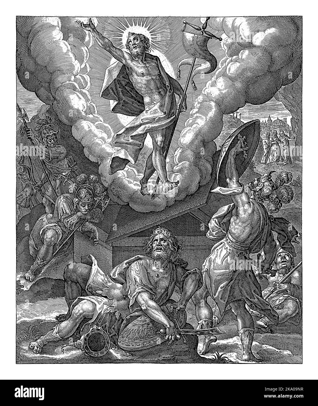 Resurrection of Christ, Magdalena van de Passe, after Crispijn van de ...