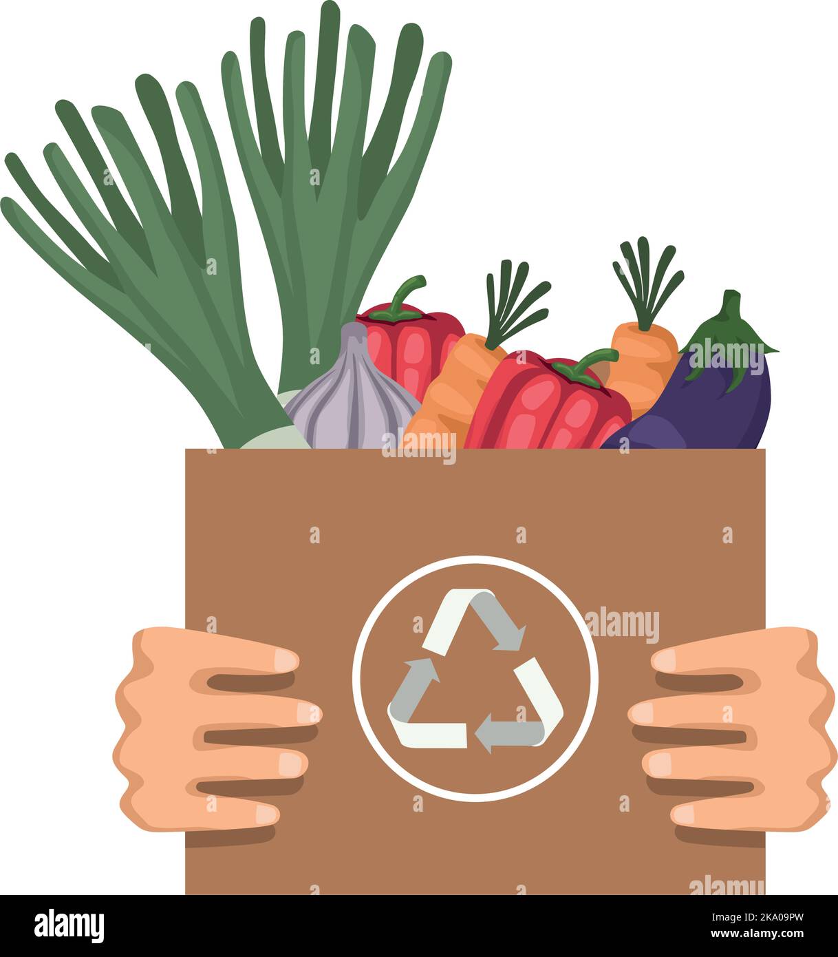 vegetables in recycle box Stock Vector Image & Art - Alamy