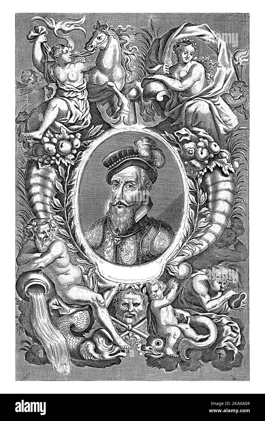 Portrait of Robert Dudley, Gaspar Bouttats, 1650 - 1695 Portrait in ...