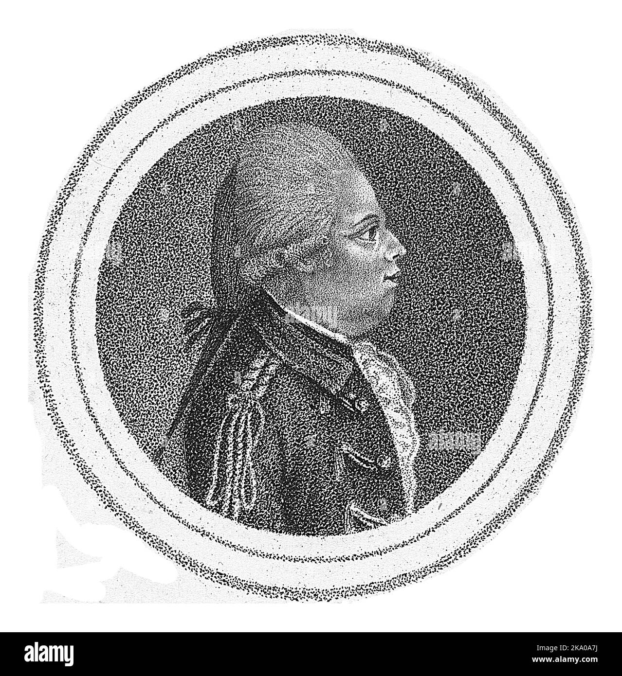 Portrait of William V in a circle. His title is in the bottom margin ...