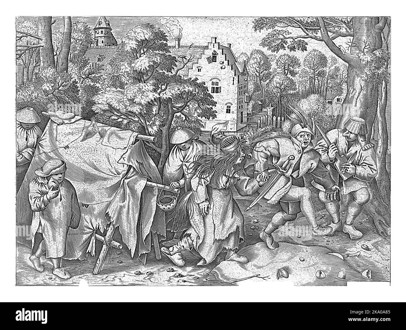 Mopsus, the feathered groom, picks up his dowdy bride Nisa dancing from ...