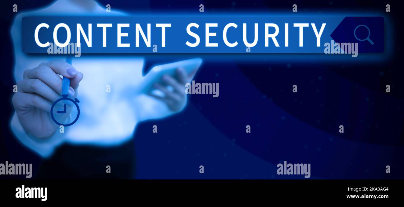 Hand writing sign Content Security. Business overview the planning ...