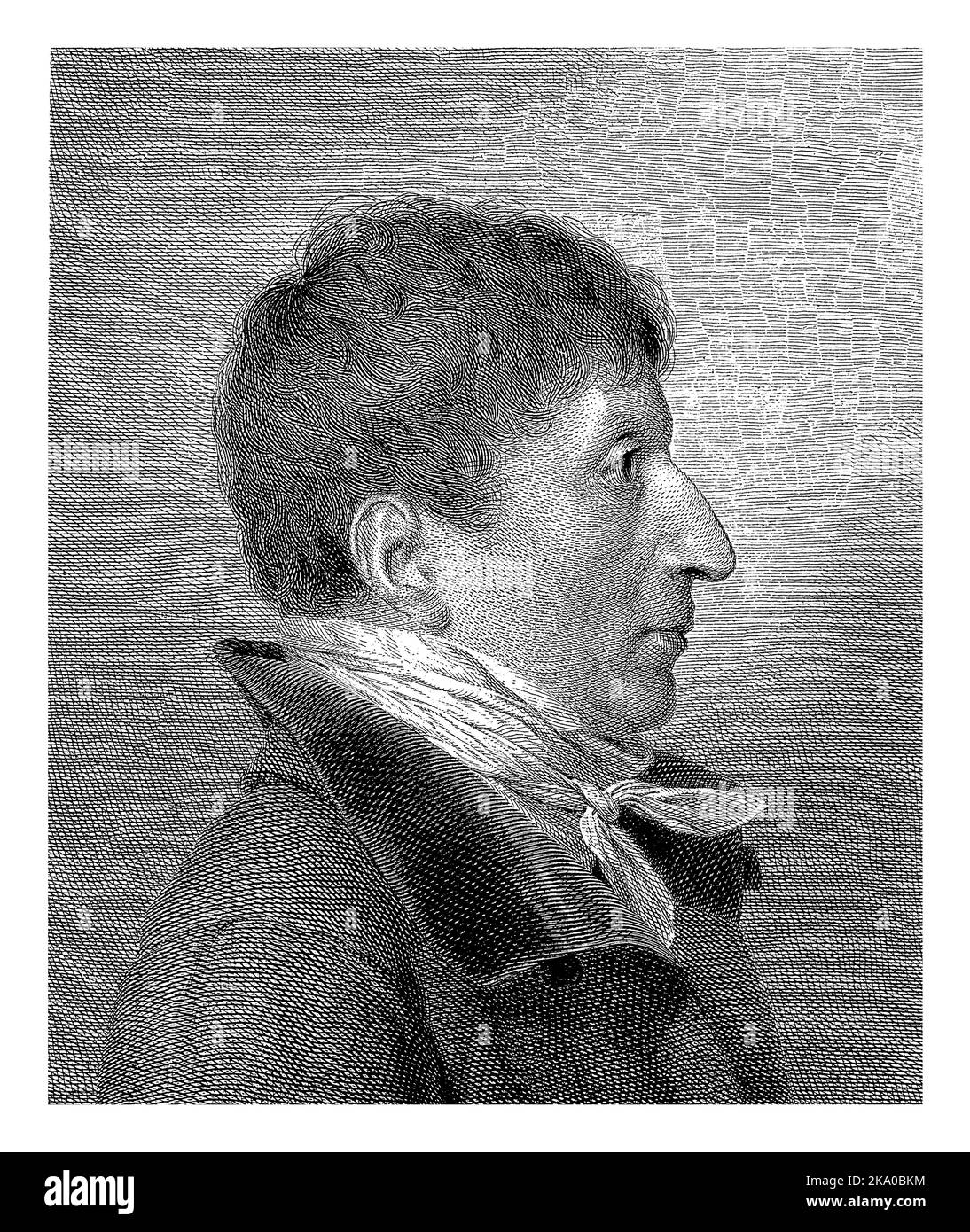 Portrait of an unknown man, in profile to the right, Benoit Taurel ...