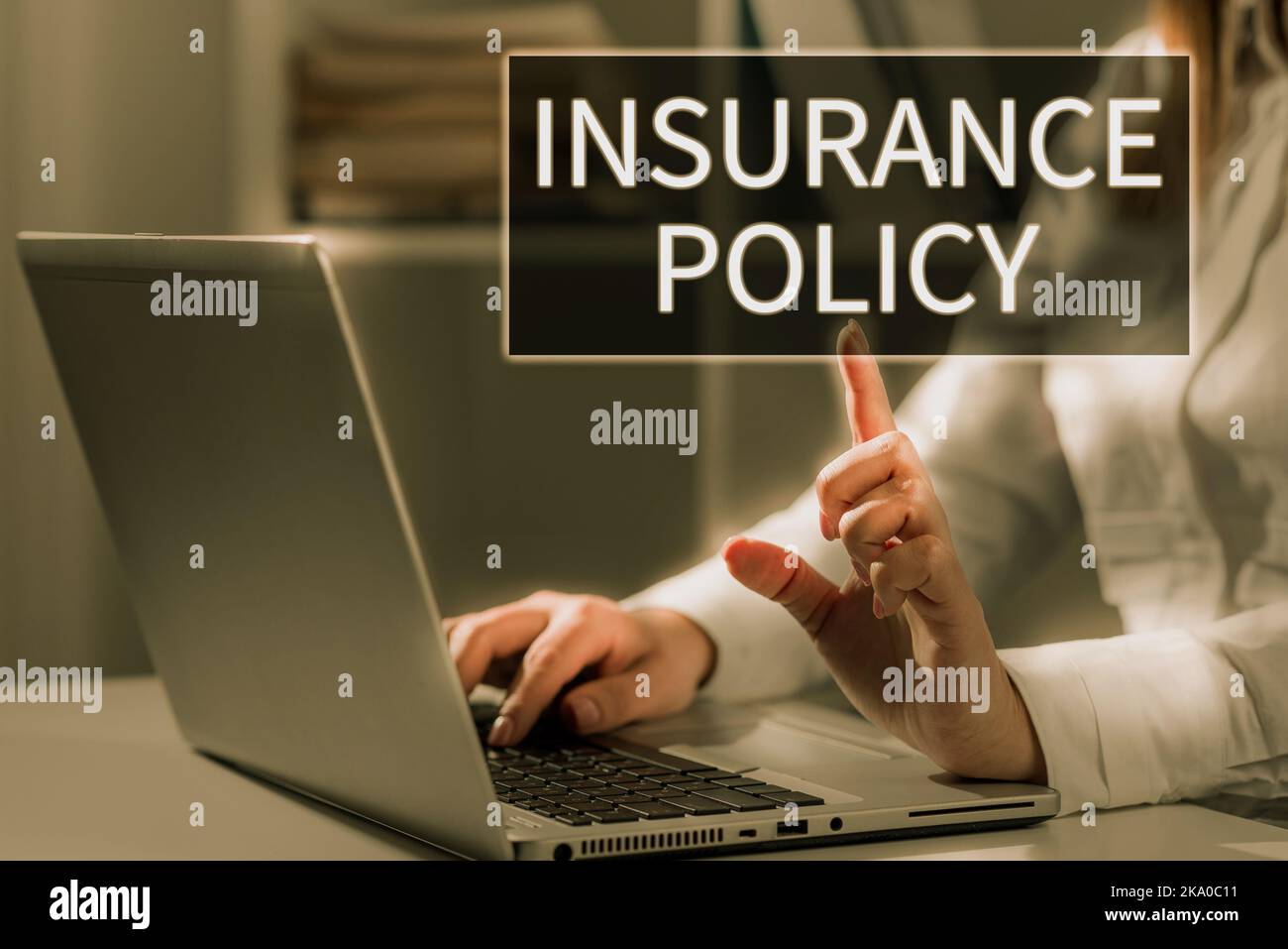 Conceptual display Insurance Policy. Business overview cost of debt ...