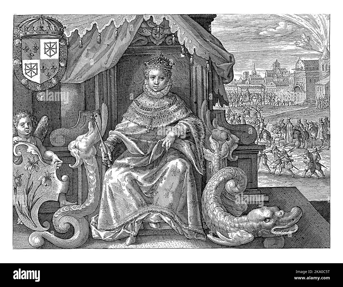 Medea gives Jason a picture of Ganymede with an eagle, Georg Pencz ...