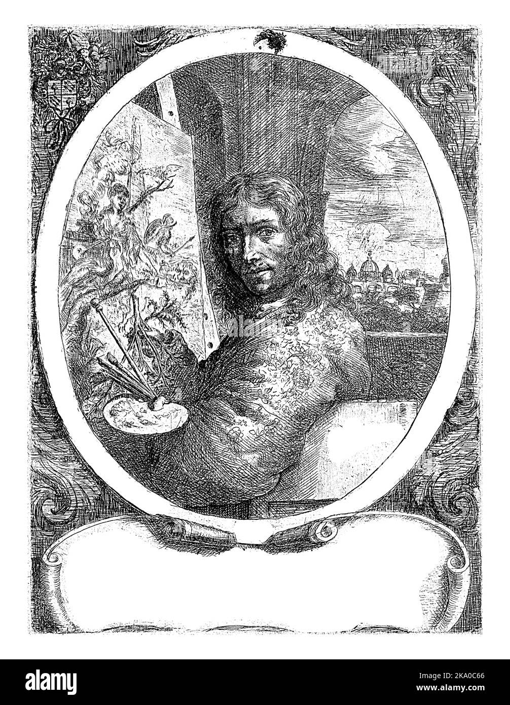 Pieter van der Hulst half-length to the left, sitting in front of a ...