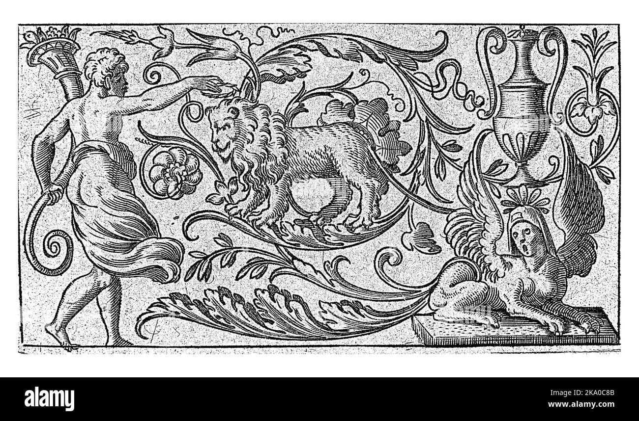 Frisian with lion, anonymous, after Cornelis Bos, 1548 On the left is a ...