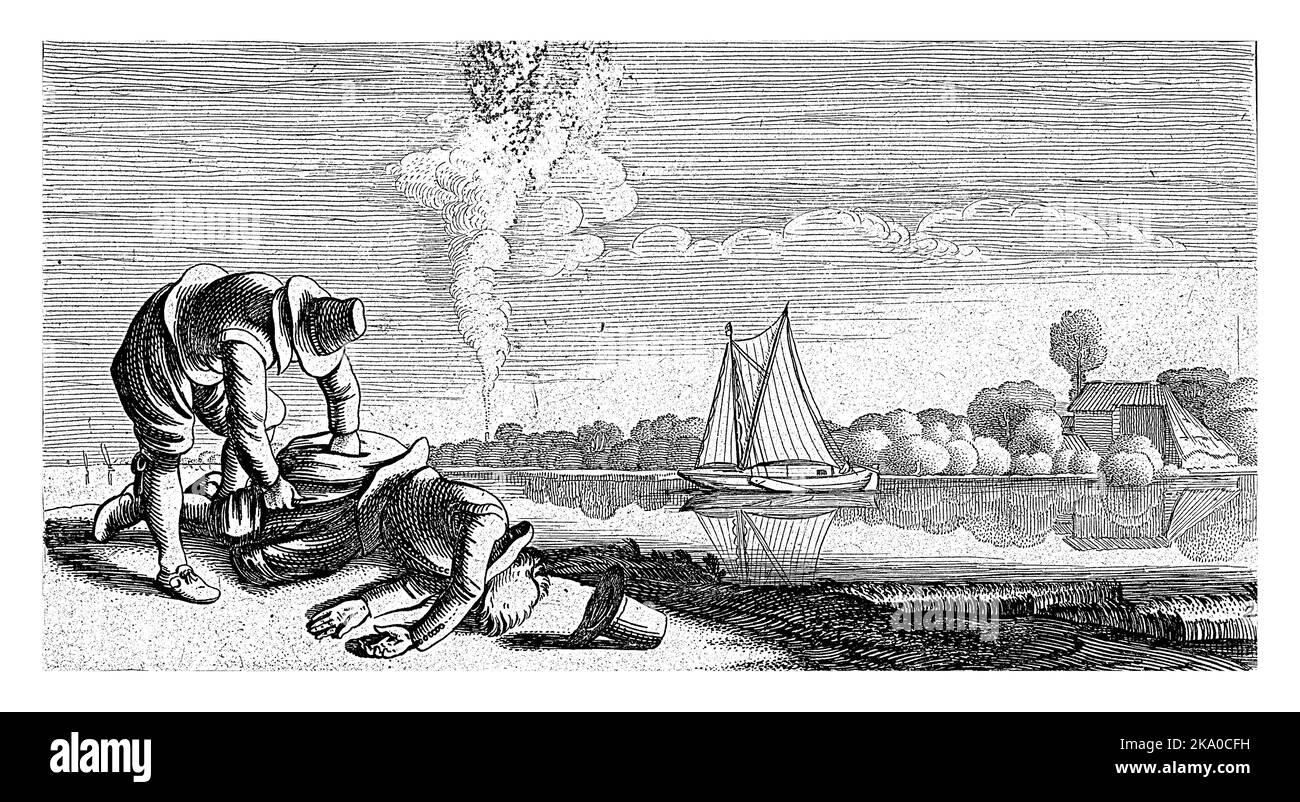 Landscape man on river Cut Out Stock Images & Pictures - Alamy