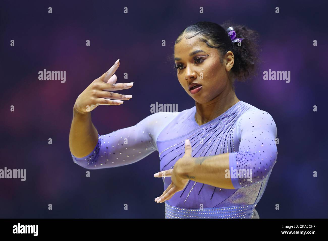 M&S Bank Arena, Liverpool, UK. 29th Oct, 2022. Jordan Chiles (USA ...
