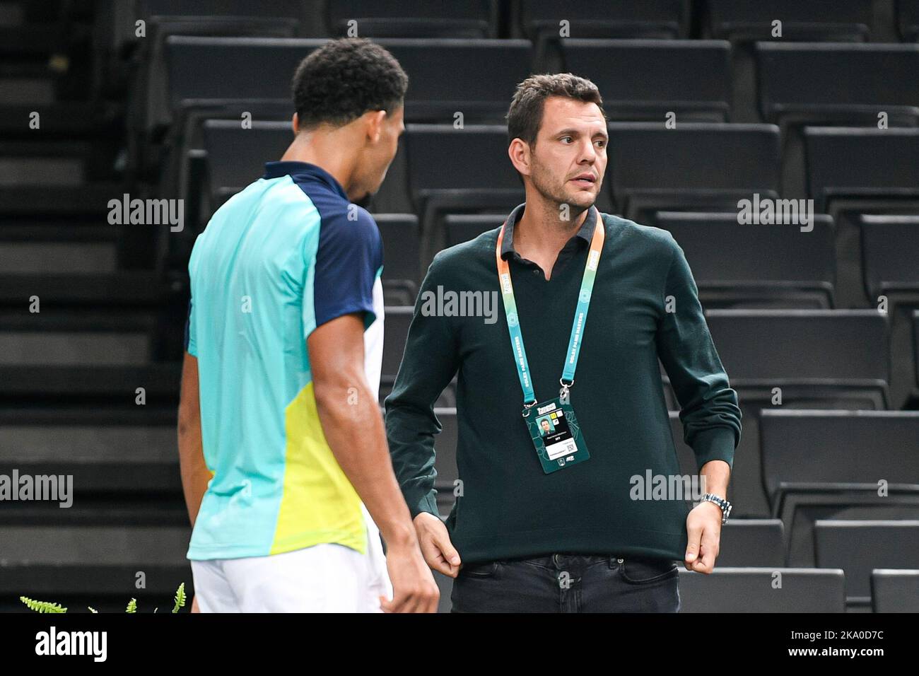 Paris, France. 30th Oct, 2022. Arthur Fils and his coach Paul-Henri ...
