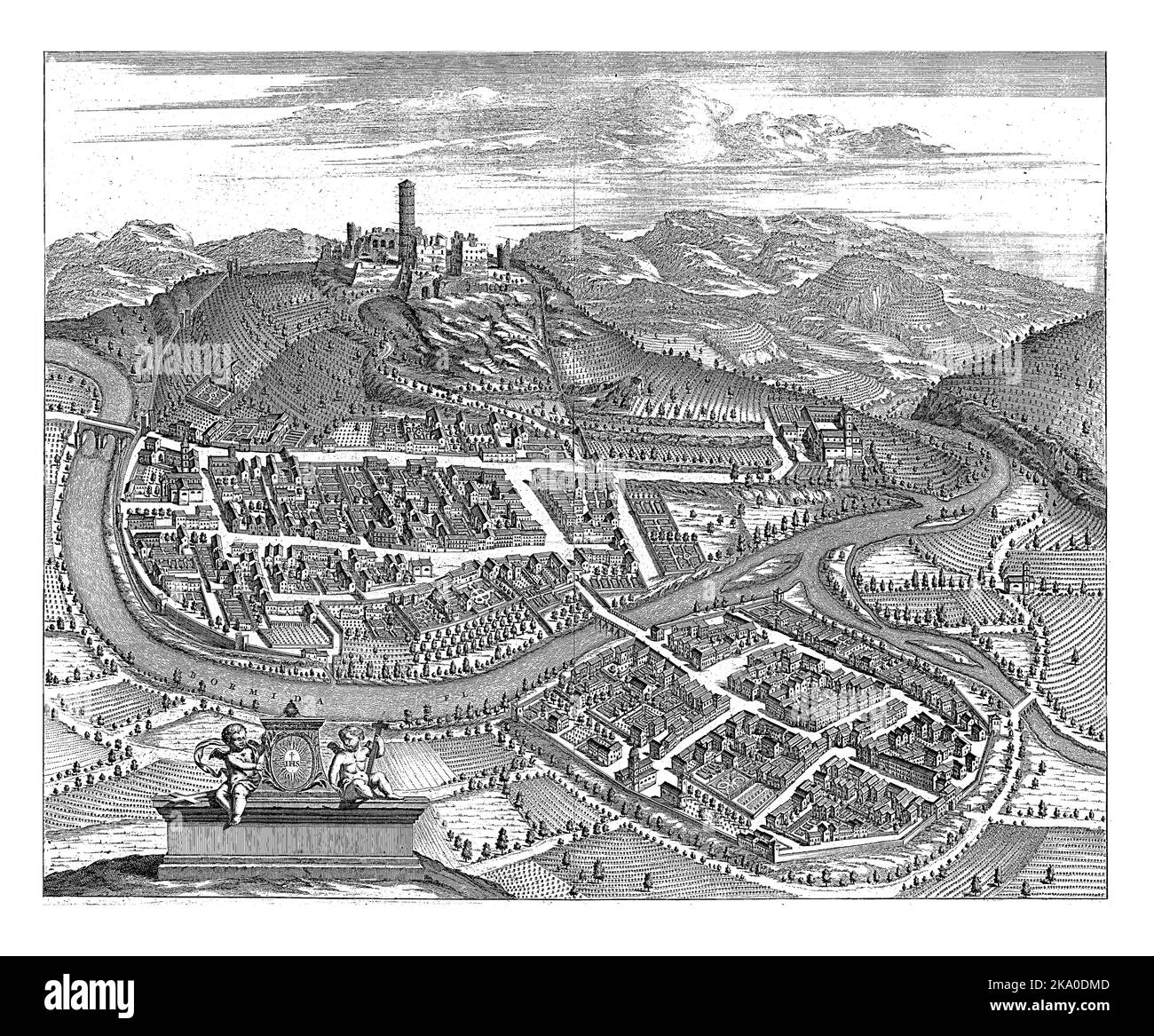 View of Cortemilia, anonymous, 1682 - 1697 Stock Photo - Alamy