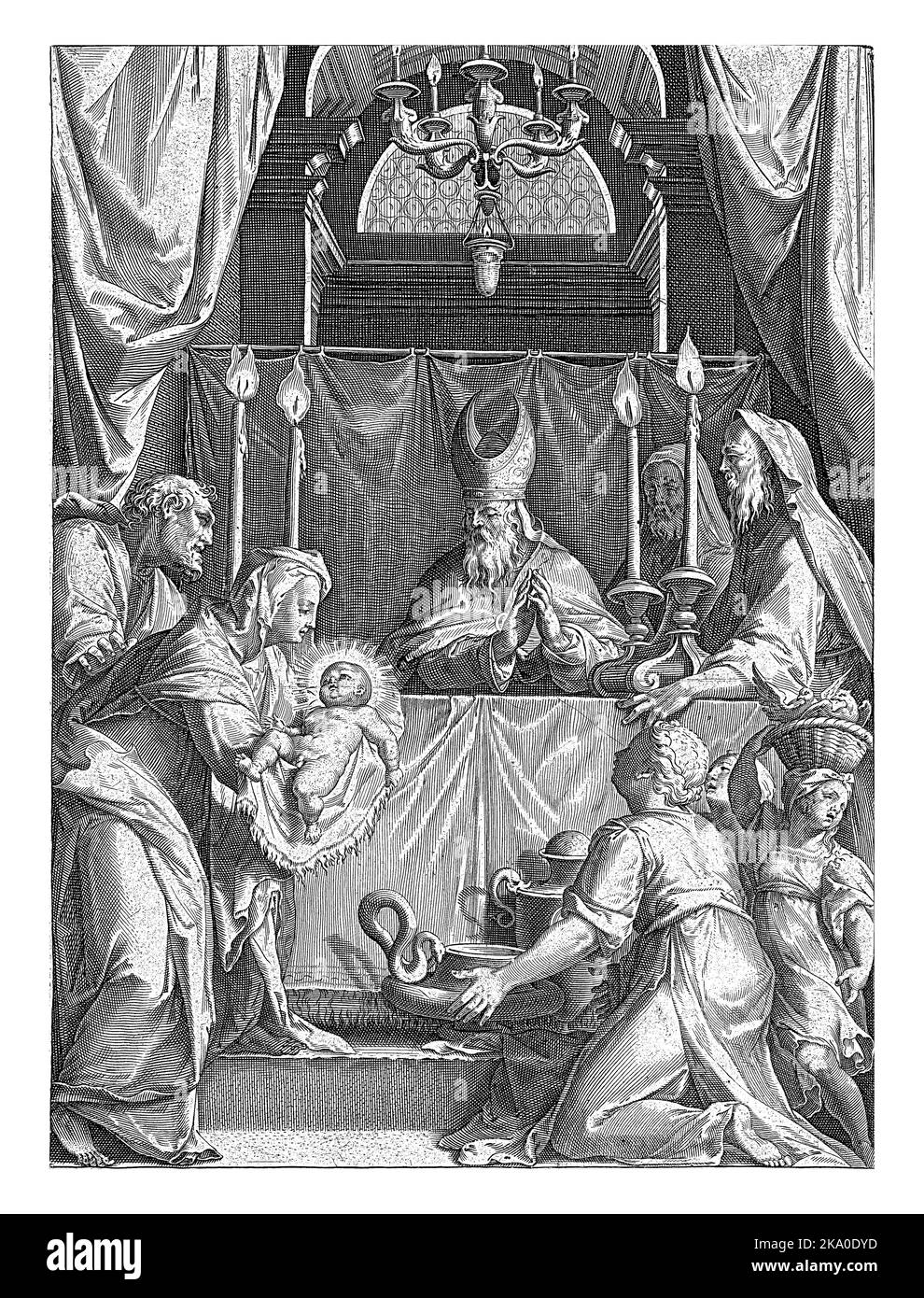 Mary and Joseph bring Christ to the temple. Mary gives the Child to the ...