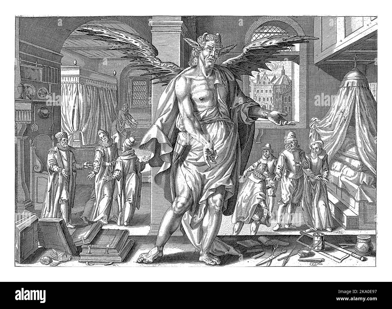 In the middle a devil. Around him are the instruments of medicine. In ...