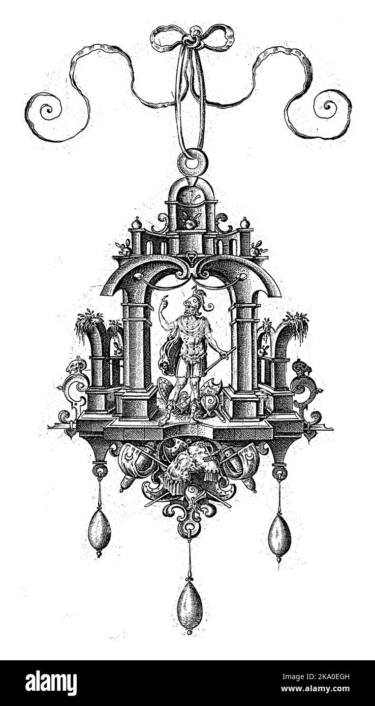Pendant (pendeloque) with Mars, Hans Collaert (I), after Monogrammist ...