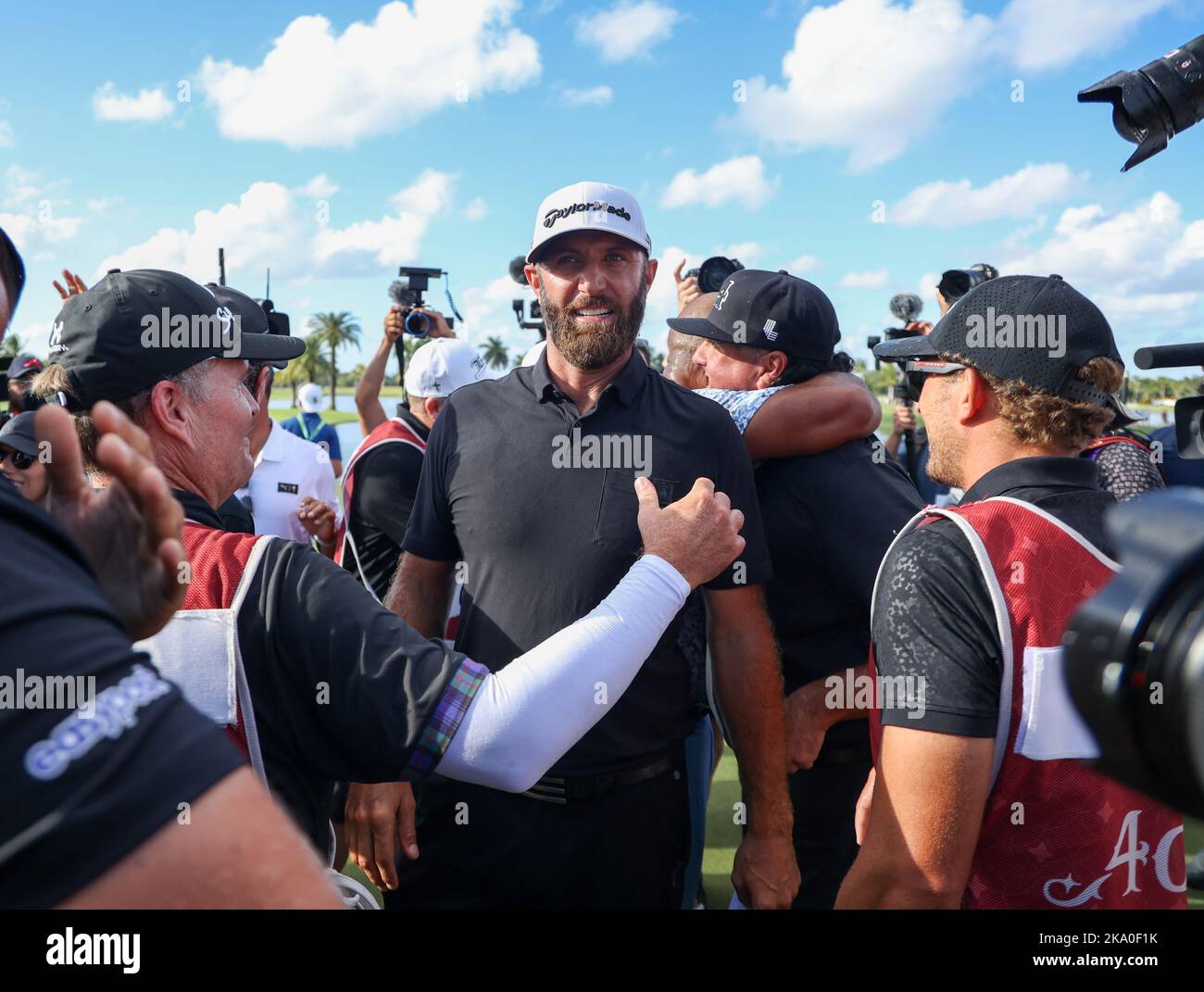 DORAL, FLORIDA - OCTOBER 30: Team Captain Dustin Johnson of 4 Aces GC ...