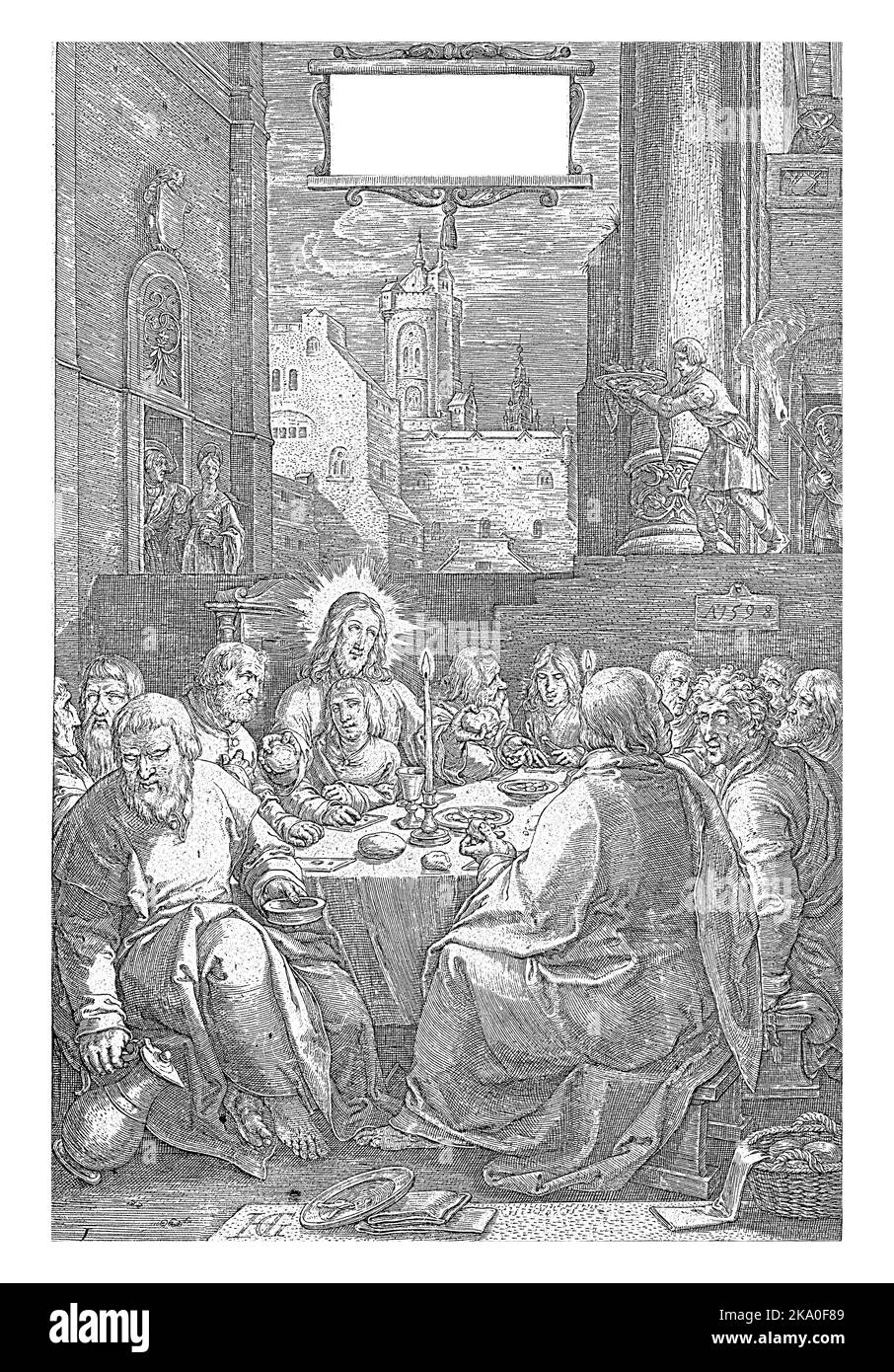 Christ and his disciples use the Last Supper in an architectural ...