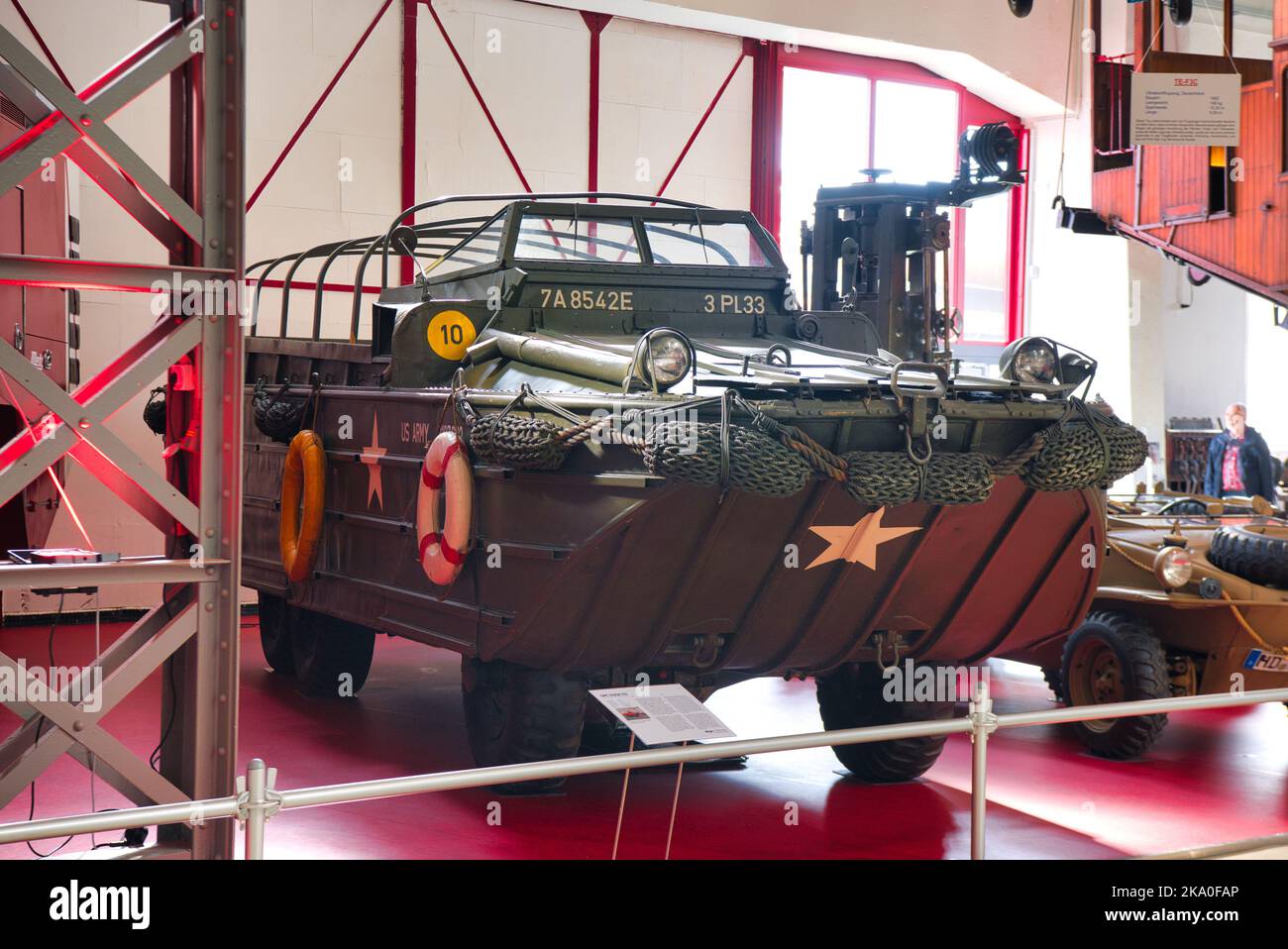 SPEYER, GERMANY - OCTOBER 2022: green GMC DUKW 353 1942 military retro ...