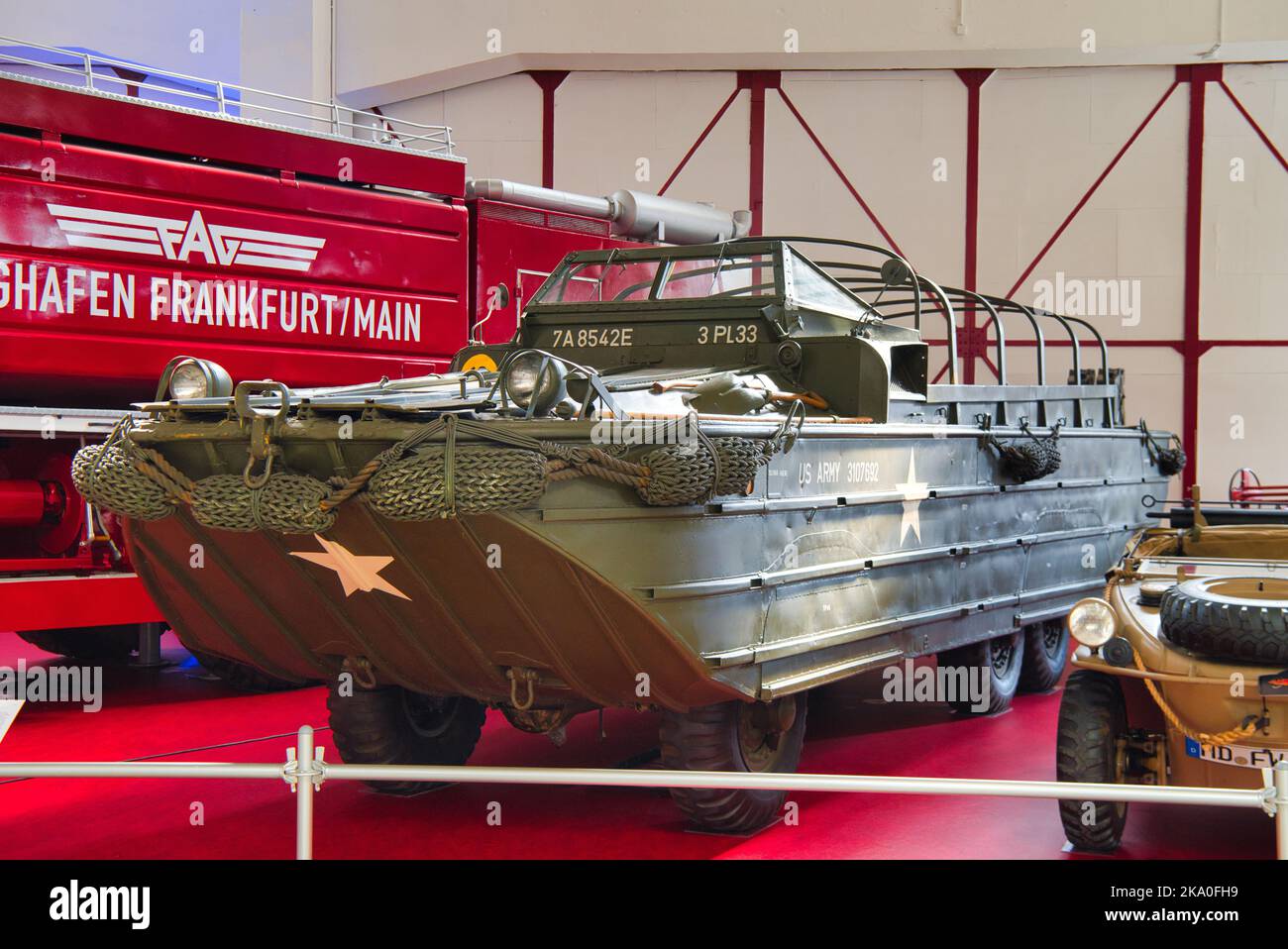 SPEYER, GERMANY - OCTOBER 2022: green GMC DUKW 353 1942 military retro ...