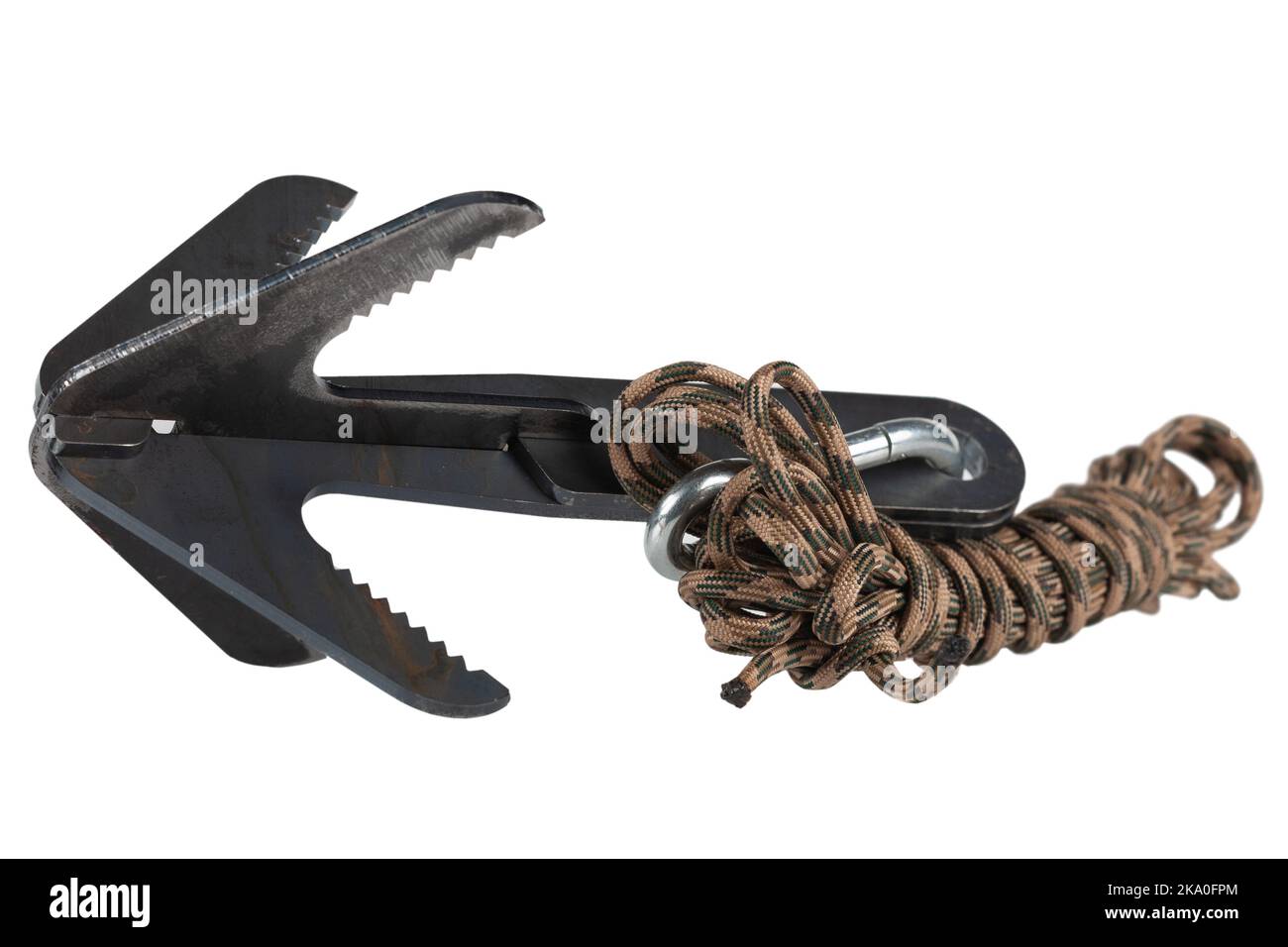 Combat engineers grappling hook for demining isolated on white ...