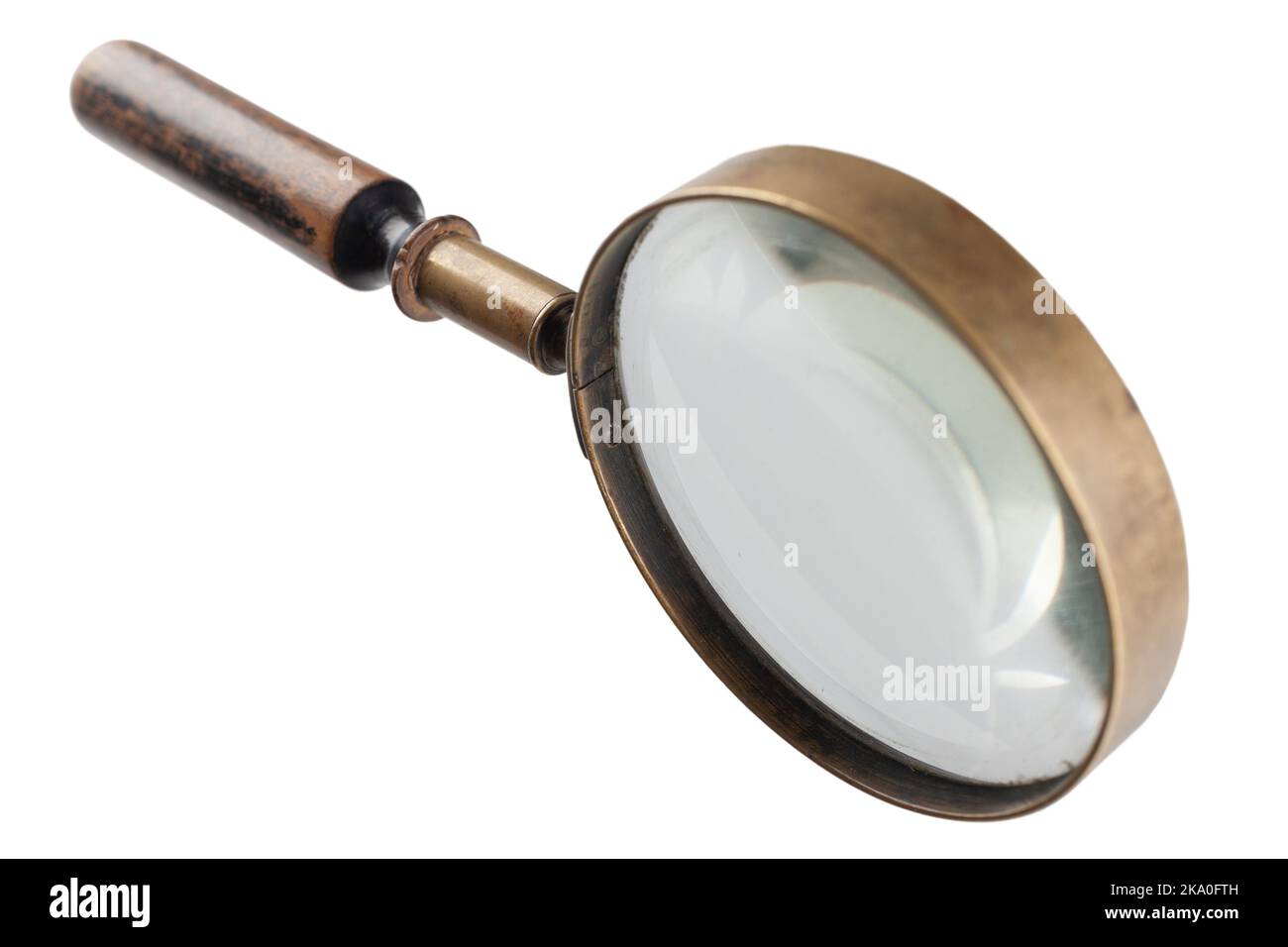 Antique vintage magnifying glass isolated on white background Stock ...
