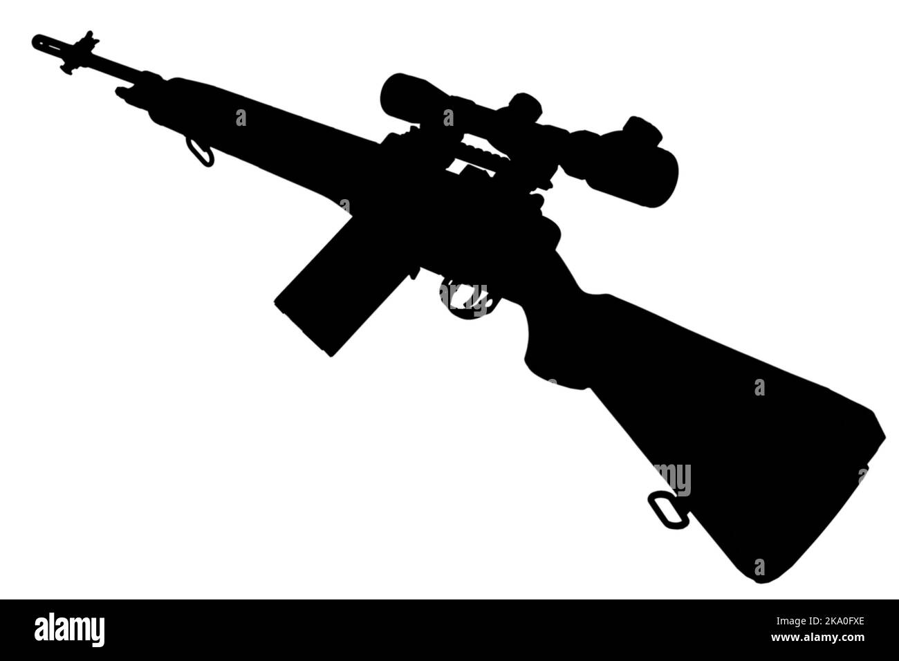 M14 based sniper rifle black silhouette Stock Photo - Alamy