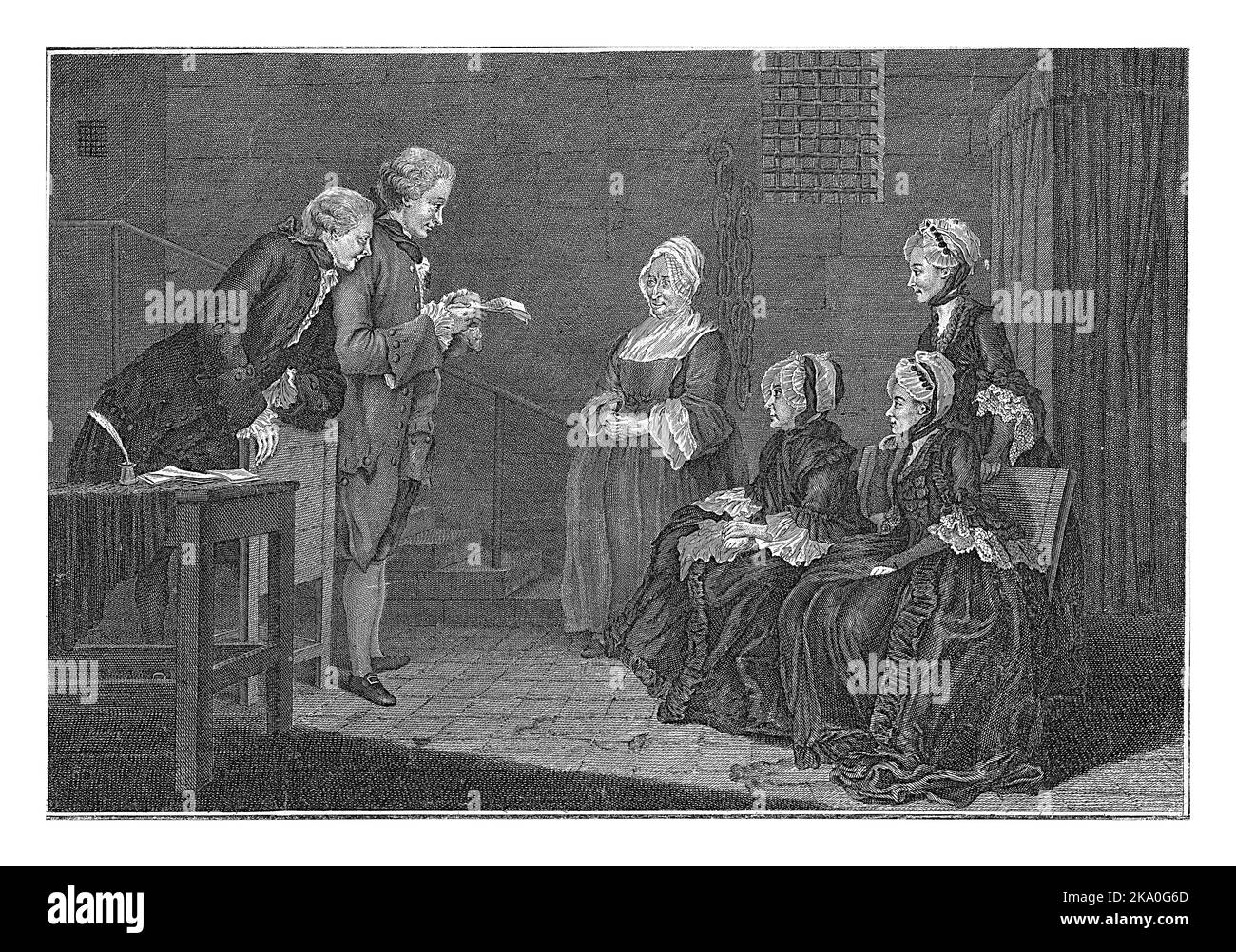 Family of Calas in prison, Christian Friedrich Fritzsch, after Louis de ...