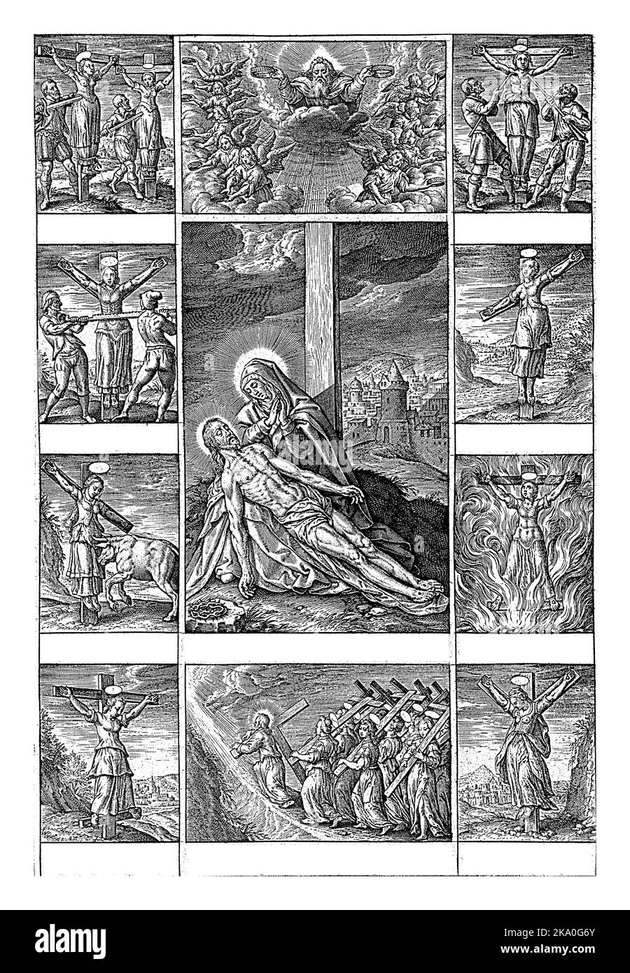 Mary mourns the body of the dead christ Black and White Stock Photos ...