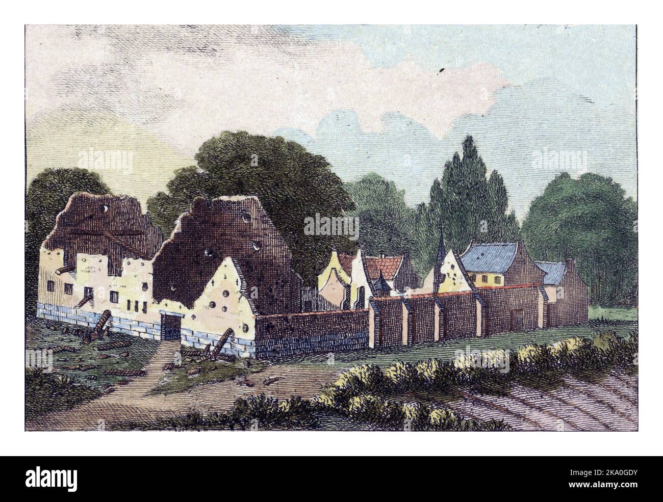 Ruin of the Hougoumont farm and castle, site of heavy fighting during ...