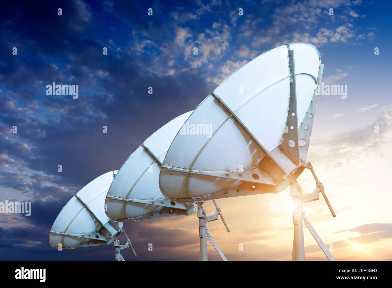 satellite dish antennas under sky Stock Photo - Alamy