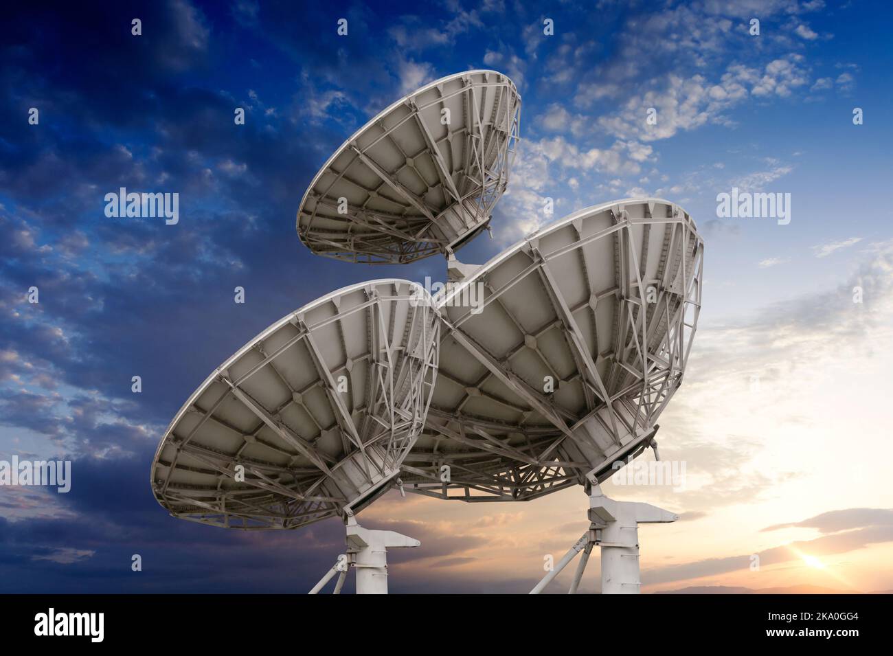 satellite dish antennas under sky Stock Photo - Alamy