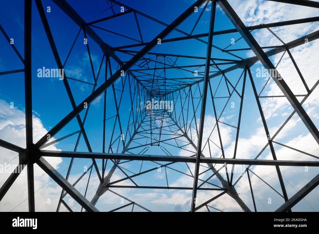 high voltage post.High-voltage tower sky background Stock Photo - Alamy