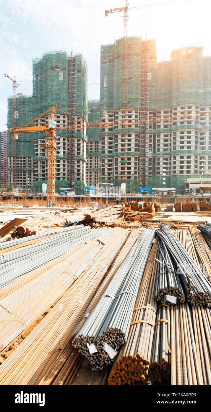 building under construction with workers Stock Photo - Alamy