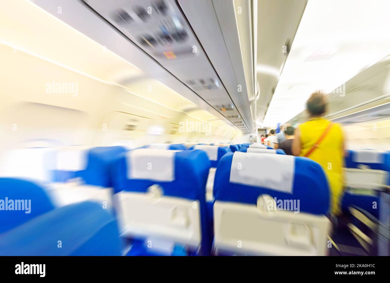 Commercial aircraft interior Stock Photo - Alamy