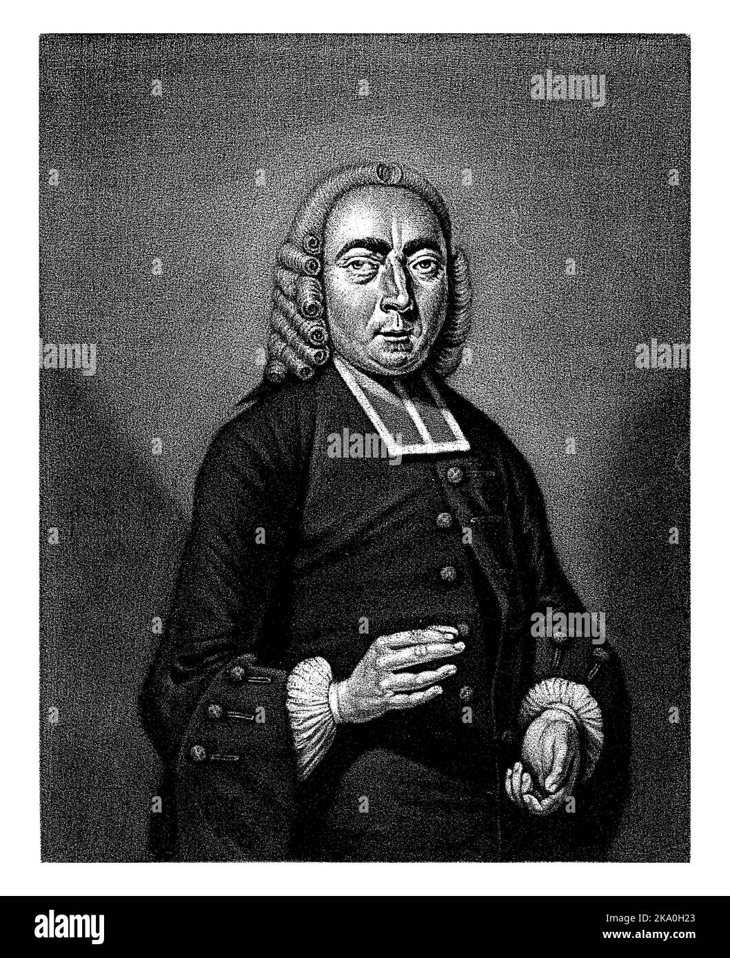 Portrait of the Pastor Henricus Hageman, Pieter Louw, 1743 - 1760 Stock ...