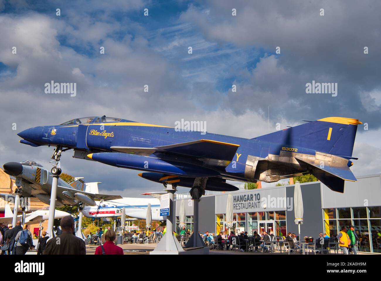 SPEYER, GERMANY - OCTOBER 2022: blue McDonnell Douglas F-4 Phantom II 2 ...