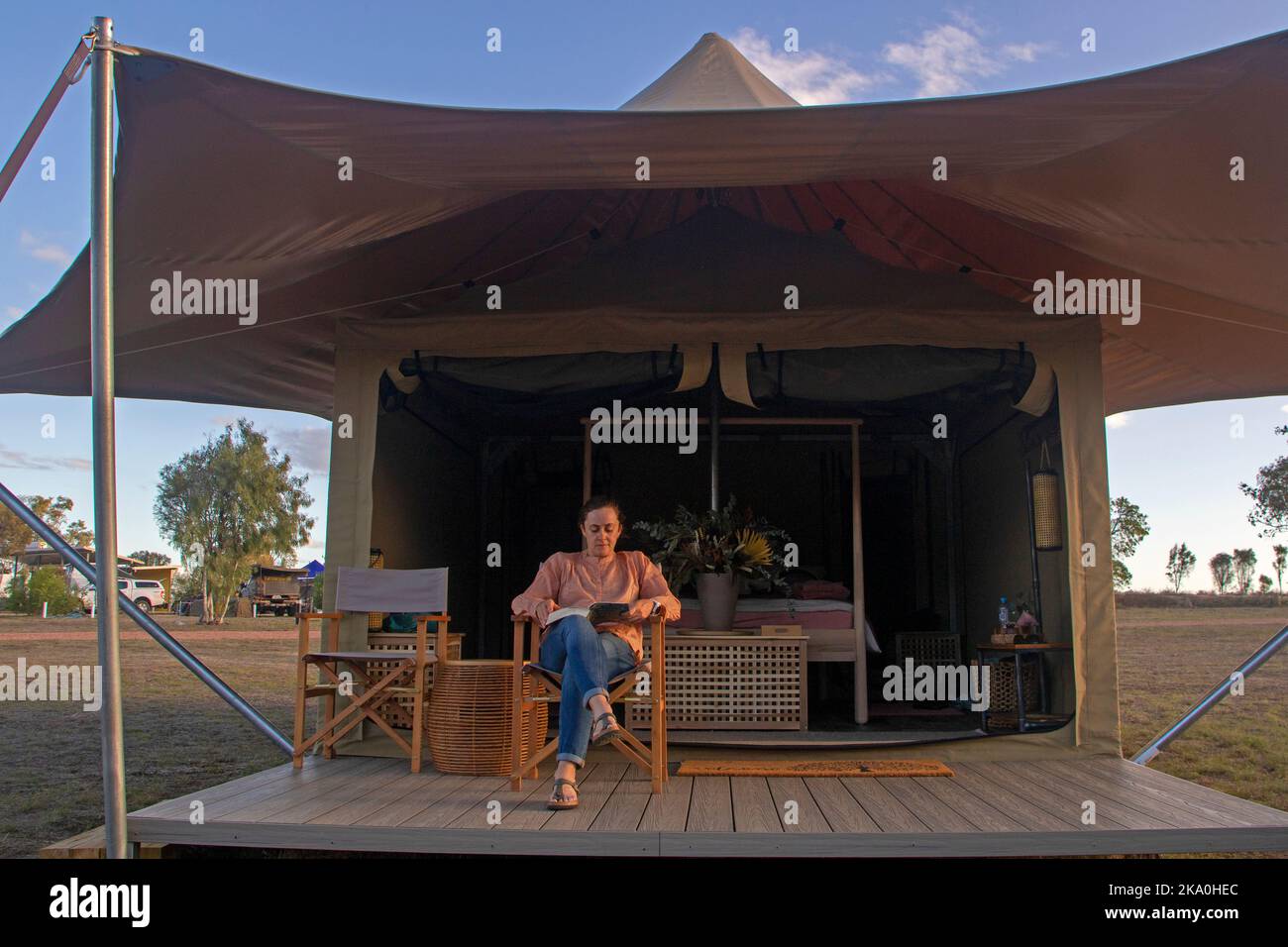 Glamping tent at Talaroo Hot Springs Stock Photo - Alamy