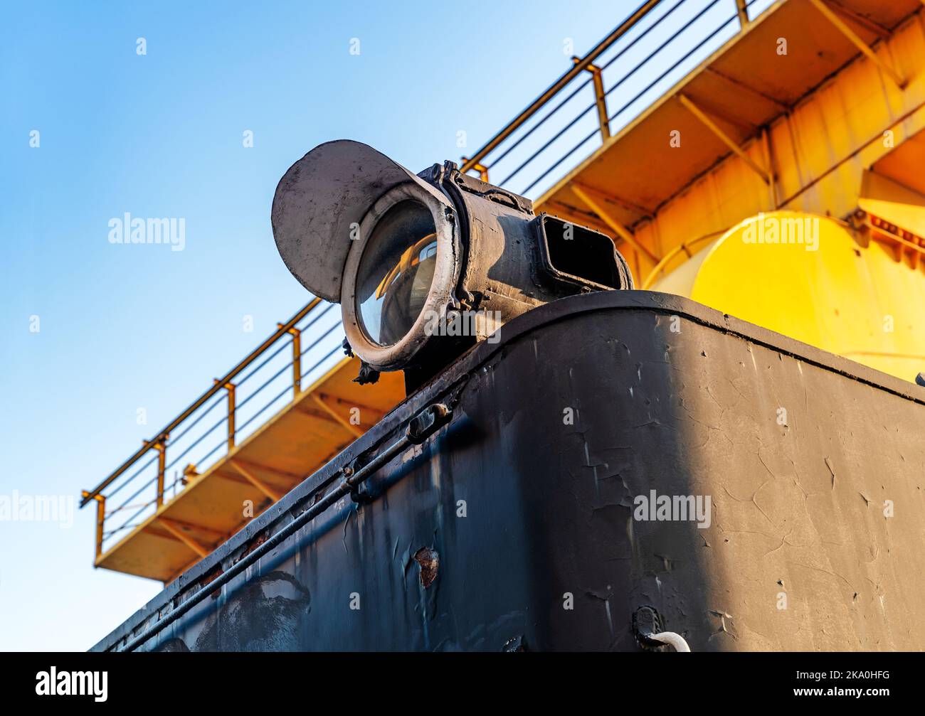 Traffic light on the train Stock Photo - Alamy