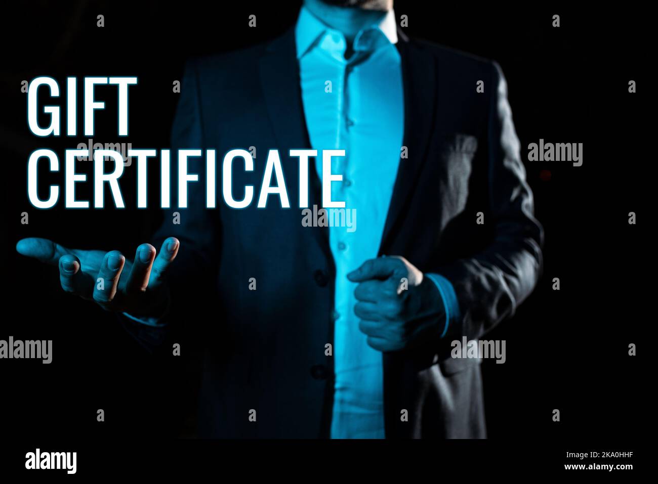 Sign displaying Gift Certificate. Business idea firm sells the same ...